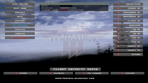 ET menus for =F|A= clan - Mods - Fearless Assassins
